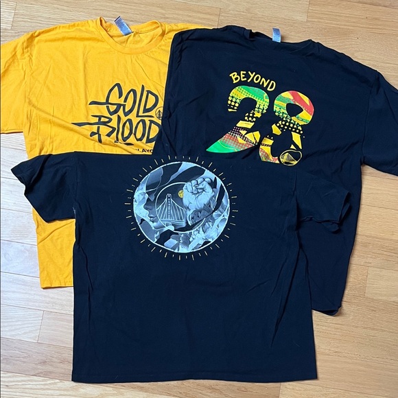 Golden State Warriors | Shirts | Set Of 3 Golden State Warrior Black ...
